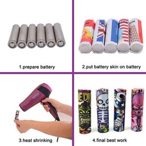 20 PCS Battery Wraps for G Series Protective Skin Decal Pre Cut Sleeves Heat Shrink PVC Tubing Tubes Make Your 18650 Battery Cool and Wonderful 7 Styles Replacement Cover Film