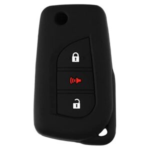 key fob keyless entry flip remote skin jacket cover 3btn for toyota (hyq12bfa)