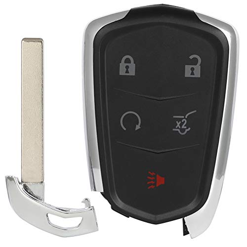 ANGLEWIDE Car Key Fob Keyless Entry Remote SHELL CASE Replacement for 14-19 for Cadillac CTS for Cadillac XTS 15-19 for Cadillac ATS (FCC HYQ2AB) 5 Buttons 1pad