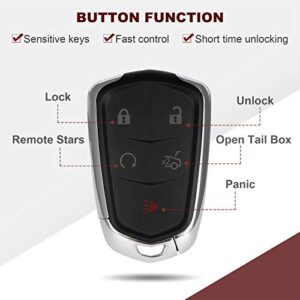 ANGLEWIDE Car Key Fob Keyless Entry Remote SHELL CASE Replacement for 14-19 for Cadillac CTS for Cadillac XTS 15-19 for Cadillac ATS (FCC HYQ2AB) 5 Buttons 1pad