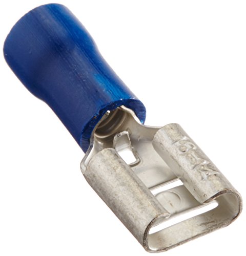 Install Bay BVFD250 Vinyl Female Connector 16/14 Gauge .250, Blue (100-Pack)