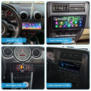 JOYING Android 10.0 Octa Core Car Radio 8.8 Inch Universal 4GB RAM+64GB ROM Single Din Touchscreen Car Stereo GPS Sat Nav Support Bluetooth/5G WiFi/USB/SD/FM Radio/Android Auto/Subwoofer/Fastboot