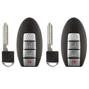 2x keylessoption remote key fob 4btn for nissan (kbrastu15, cwtwb1u758)