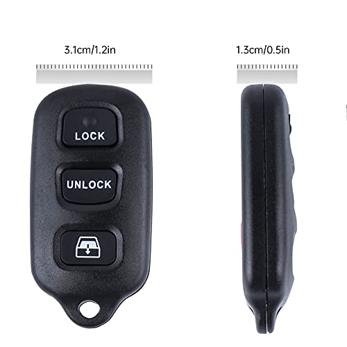 Car Keyless Entry Remote Control Fob fits 1999-2009 Toyota 4Runner and 2001-2008 Sequoia Use for FCC ID：HYQ12BAN HYQ12BBX HYQ1512Y (Set of 2)