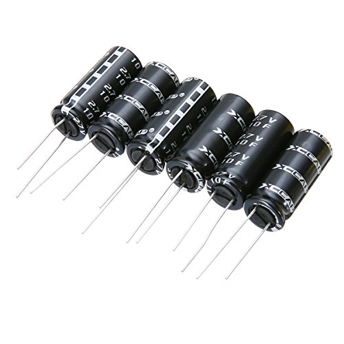 6pcs 2.7V 10F Cylindrical Ultra Super Farad Capacitor High Power Supply Electric Supercap For Meter MP3 Car Audio 2610mm