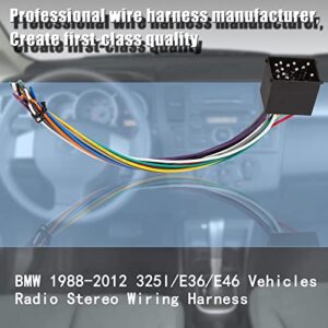 RED WOLF Radio Stereo Wire Harness + Antenna Adapter Connector Plug Kit Replacement for BMW 1988-2002 528i/E46/325/323/328i/5/3