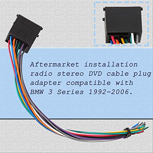 RED WOLF Radio Stereo Wire Harness + Antenna Adapter Connector Plug Kit Replacement for BMW 1988-2002 528i/E46/325/323/328i/5/3