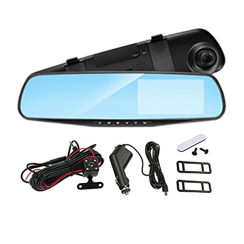 Mirror Dash Cam with Full Screen,Waterproof Backup Camera Rear View Mirror Camera,Front and Rear View Mirror Camera,Night Vision,Anti Glare,SD Card