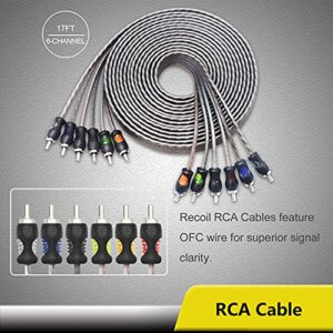 Recoil RCK46 True 4 Gauge Complete 6-Channel CCA Amplifier Wiring Kits with OFC RCA Cable