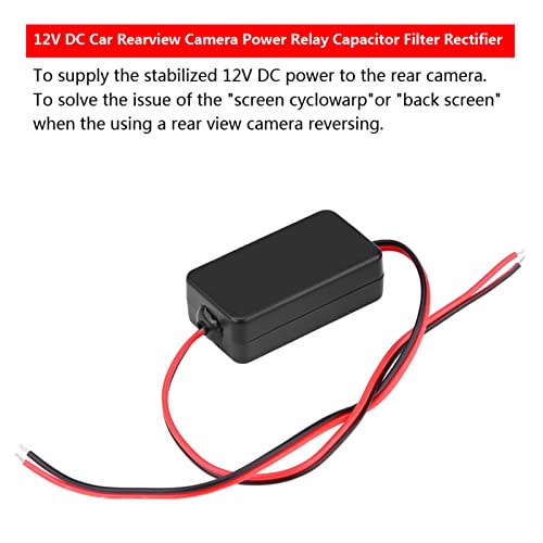 Car Rear View Rectifier, 12V DC Car Rearview Camera Power Relay Capacitor Auto Car Camera Filter Light Modification Backup Camera Filter Rectifier, 4.8 x 2.6 x 1.5cm