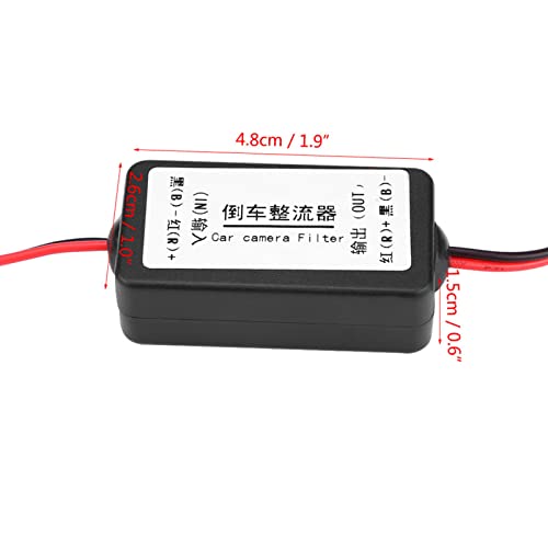 Car Rear View Rectifier, 12V DC Car Rearview Camera Power Relay Capacitor Auto Car Camera Filter Light Modification Backup Camera Filter Rectifier, 4.8 x 2.6 x 1.5cm