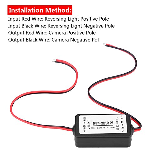 Car Rear View Rectifier, 12V DC Car Rearview Camera Power Relay Capacitor Auto Car Camera Filter Light Modification Backup Camera Filter Rectifier, 4.8 x 2.6 x 1.5cm