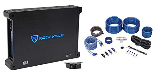 Rockville dB12 2000w Peak / 500w RMS Mono Car Amplifier + Amp Kit