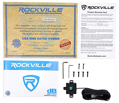 Rockville dB12 2000w Peak / 500w RMS Mono Car Amplifier + Amp Kit