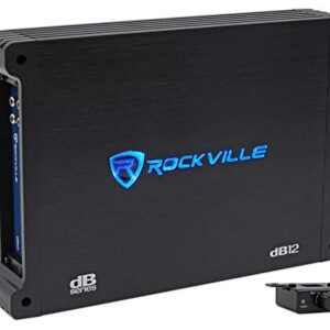 Rockville dB12 2000w Peak / 500w RMS Mono Car Amplifier + Amp Kit