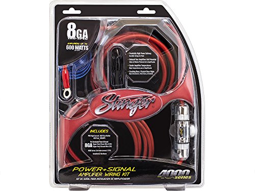 Stinger SK4281 8 Gauge 4000 Series Power Amplifier Installation Kit, Red