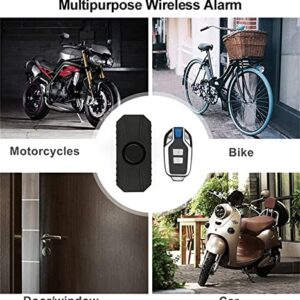 113dB Bike Alarm Wireless Vibration Motion Sensor Waterproof Bicycle Motorcycle Anti-Theft Alarm with Remote Control (with Remote 1 Pack)