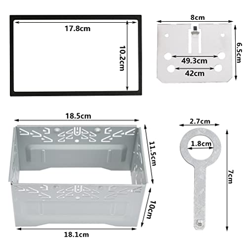 QLOUNI Double Din Installation Kit, Universal Double DIN Installation Cage Kit Slot Metal Car Stereo Radio Mounting Frame, Compatible for Passat/MK3/Jetta Panel Frame