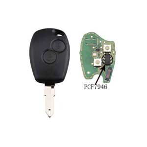 Amautolucky Replacement 2Button PCF7946 Chip Complete Remote Key for Renault Duster Logan Fluence Clio Vivaro Movano Master Traffic Kangoo 434MHZ