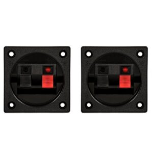 goldwood sound speaker box terminal cups 2 square power speaker terminal plates black (sct-1000-2)