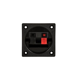 Goldwood Sound Speaker Box Terminal Cups 2 Square Power Speaker Terminal Plates Black (SCT-1000-2)