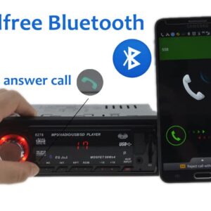 Polarlander Car Radio Audio USB Port SD Card Slot Player Receiver Bluetooth Hands-Free with Remote