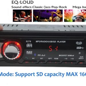 Polarlander Car Radio Audio USB Port SD Card Slot Player Receiver Bluetooth Hands-Free with Remote