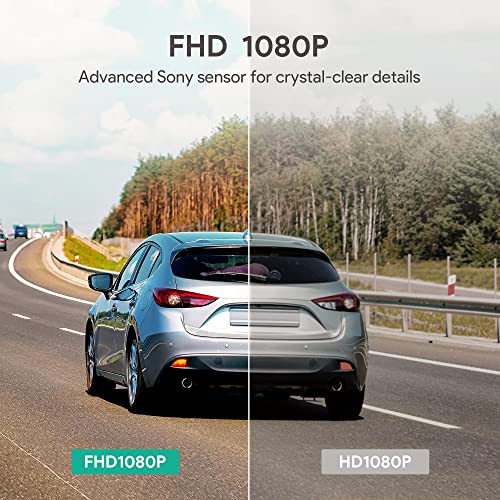 Dash Cam 1080P, Full HD Car Dashboard Camera Recorder, 170° Wide Angle with WDR, G-Sensor, Motion Detection, Supercapacitor, Loop Recording, Ultra Clear Night Vision