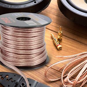 Pyle 50ft 12 Gauge Speaker Wire - Copper Cable in Spool for Connecting Audio Stereo to Amplifier, Surround Sound System, TV Home Theater and Car Stereo - PSC1250