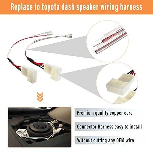 NuIth Car Speaker Wire Harness Connector + Dash Tweeter Speaker Wiring Adapter Toyota Corolla/Camry 2012-2019 Subaru Forester/Impreza 2012-2020 Aftermarket Speaker Cable Plug