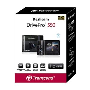 Transcend DrivePro 550 Dual Lens Dash Camera Dashcam TS-DP550B-64G , Black