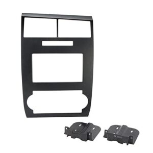 scosche cr1295ddb compatible with 2005-2007 dodge charger/magnum iso double din dash kit black