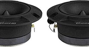 Timpano TPT-ST2 Black 3.75 Inch Super Tweeter, 4 Ohm, 500 Watts Peak, 105 dB Bullet, 1 in Voice Coil, Slim Profile Tweeters for Pro Car Audio (Pair)