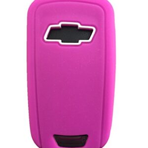 KAWIHEN Silicone Key Fob Cover Compatible with Chevrolet Chevy Camaro Cruze Equinox Impala Malibu Sonic OHT01060512 KR55WK50073（Purple）