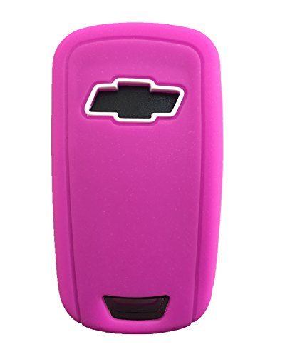 KAWIHEN Silicone Key Fob Cover Compatible with Chevrolet Chevy Camaro Cruze Equinox Impala Malibu Sonic OHT01060512 KR55WK50073（Purple）