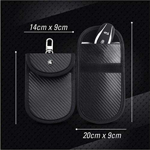 Faraday Bag for Key Fob (2-Pack) | Faraday Key Fob Protector | RFID Blocking Car Remote Key Security | RF Key Fob Signal Blocker Case | Faraday Cage Pouch for Car Keys | Antitheft Products by POWR