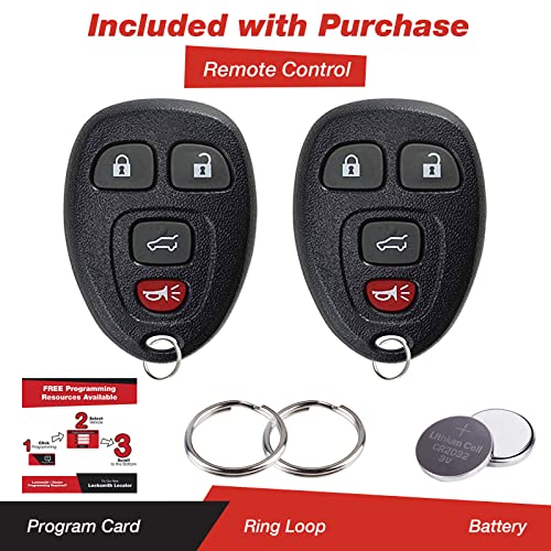 KeylessOption Keyless Entry Remote Control Car Key Fob Replacement for 15913416 (Pack of 2)