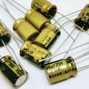 10PCS 100uF 25V Nichicon FG (Fine Gold) Audio Grade, 85 Degree high Temperature Capacitor 8x11.5 mm for high-end Audio