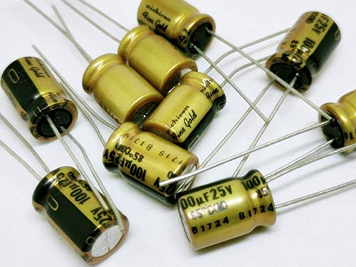 10PCS 100uF 25V Nichicon FG (Fine Gold) Audio Grade, 85 Degree high Temperature Capacitor 8x11.5 mm for high-end Audio