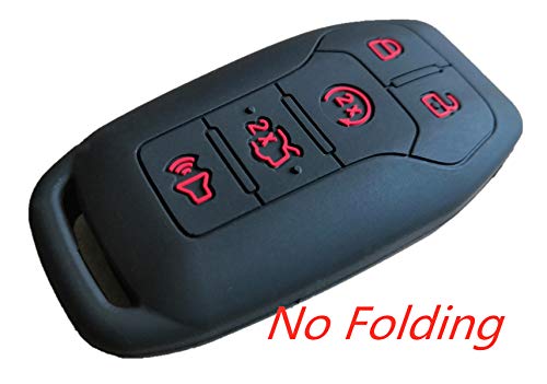 KAWIHEN Silicone Key Fob Cover Compatible with Ford Mustang Lincoln MKZ MKC MKX 5 Buttons M3N-A2C31243300 EJ7T-15K601-AF