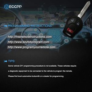 ECCPP Replacement fit for Uncut 315MHz Keyless Entry Remote Key Fob for Infiniti/Series CWTWB1U751A CWTWB1U816A (Pack of 2)