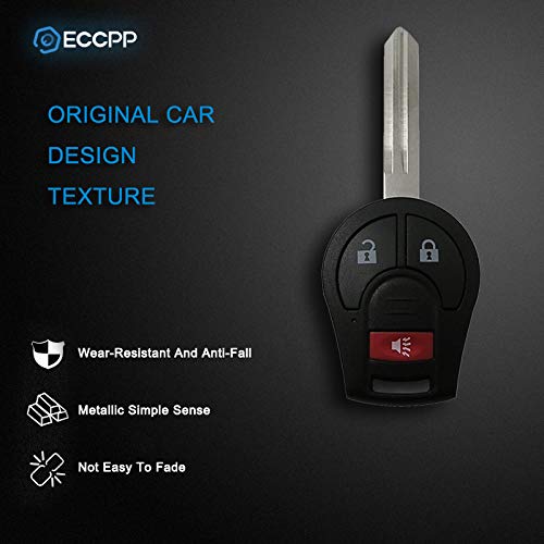 ECCPP Replacement fit for Uncut 315MHz Keyless Entry Remote Key Fob for Infiniti/Series CWTWB1U751A CWTWB1U816A (Pack of 2)