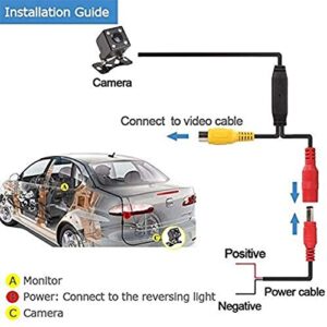 Camecho Vehicle Backup Camera Waterproof Car Rear View Camera 170° Wide Angle 12 LED Night Visions Backup Reversing Parking Cameras