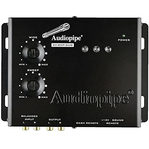 AudioPipe XV-BXP-SUB 15V Car Audio System Digital Sound Equalizer Epicenter Enhancer Restoration Signal Processor Bass Booster w/ Remote Knob, Black