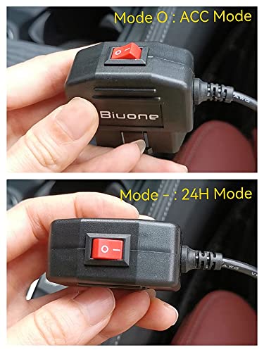 【2 Pack】 OBD Power Cable, Mini USB Port OBD2 Power Cable for Dash Camera 24 Hours Surveillance/Acc Mode with Switch Button, 16Pin OBDII Adapter Hardwire Charger Cable 12-26V to 5V