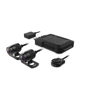 kenwood stz-rf200wd motorsports two-camera 1080p dual dash action-camera system – wifi, gps, g-sensor loop, 32gb card – perfect for motorcycles, utv, atv & golf carts