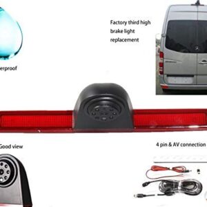 RED WOLF Car Third High 3RD Brake Light Reverse Backup Camera for Mercedes-Benz Sprinter/Dodge Sprinter/VW Crafter Vans 2007-2018 Standard RCA Connector Car Rear View Roof Top Mount