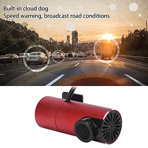 SNOQ Dash Cam for Cars,1080P Full HD WiFi Car Dash Camera USB Starlight Night Vision G-Sensor Loop Recording Motion Detection Parking Monitor,User Friendly Designs (Red)