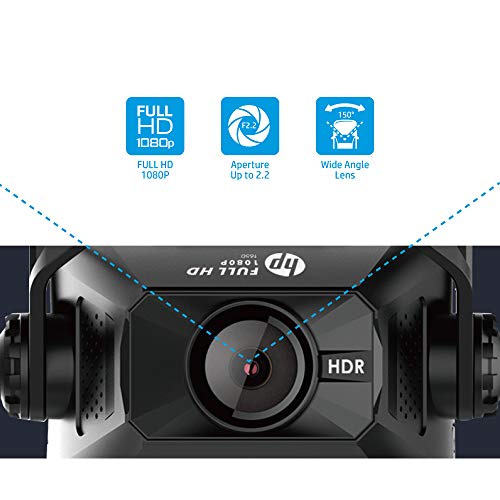 HP F650 Full HD 1080P Dash Cam, Built-in G-Sensor, 2" LCD 150° Wide Angle dashcam, Night Vision Car Dash Camera, Single Front Mini Dash Camera for Cars