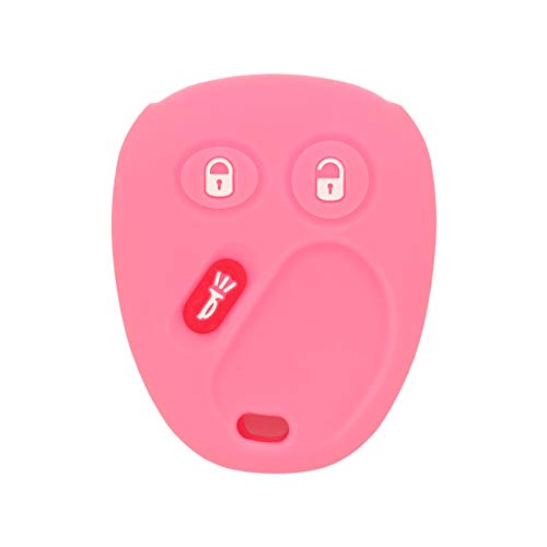 SEGADEN Silicone Cover Protector Case Holder Skin Jacket Compatible with CHEVROLET GMC CADILLAC HUMMER SATURN PONTIAC 3 Button Remote Key Fob CV4610 Pink